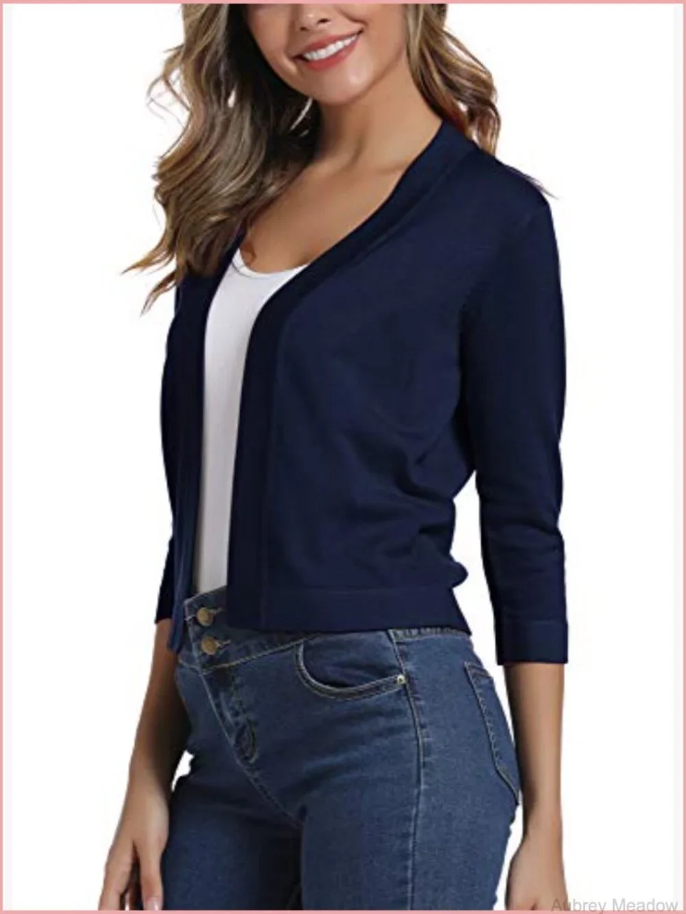 Sweaters | 34 Sleeve Cropped Cardigan Sweater Elegant Shrug Open Front ...